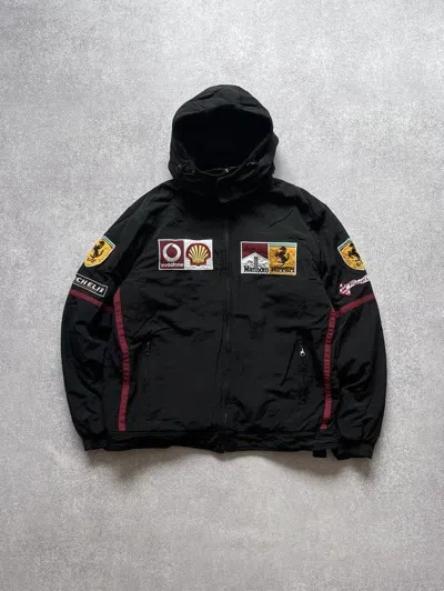 Pre-owned Ferrari X Vintage Ferarri Racing Winter Jacket Puffer Racing Y2k L In Black | ModeSens