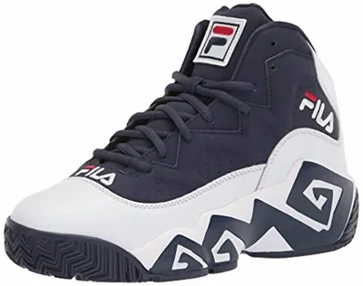 Fila Men's Mb Basketball Shoe In White/navy/red In Multi | ModeSens