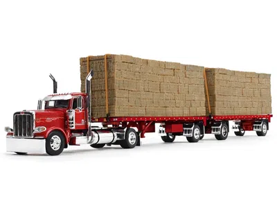 First Gear Peterbilt 389 Day Cab With Utility Dual 28.5' Flatbed ...