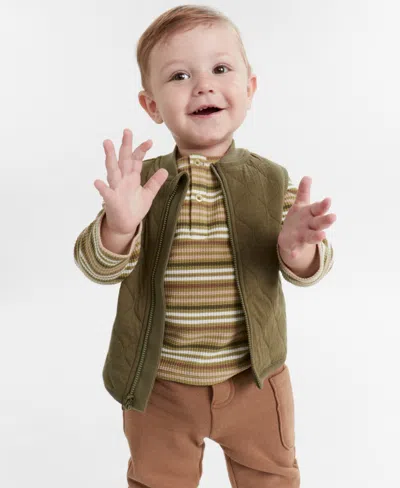 First Impressions First Impression Baby Boy Quilted Vest, Shirt & Pants ...