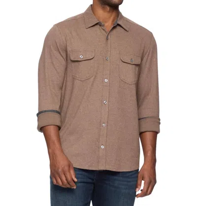 Flags & Anthem Hero Twill Knit Flannel Shirt In Brown | ModeSens