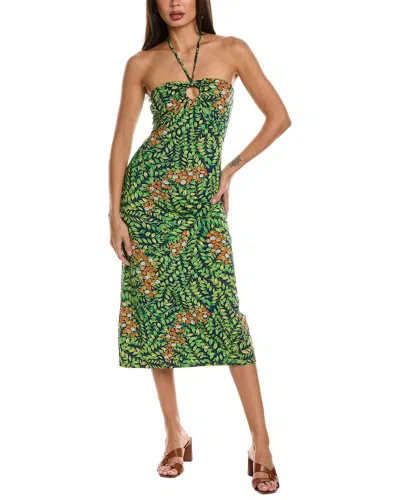 Flora Bea Nyc Miri Midi Dress In Green | ModeSens