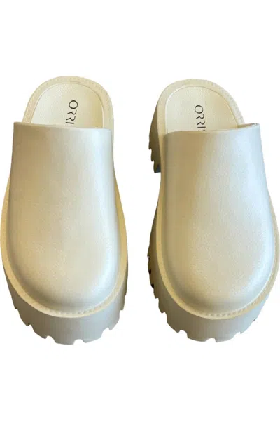 Fortune Dynamic Women's Platform Chunky Mules In Nude In White | ModeSens