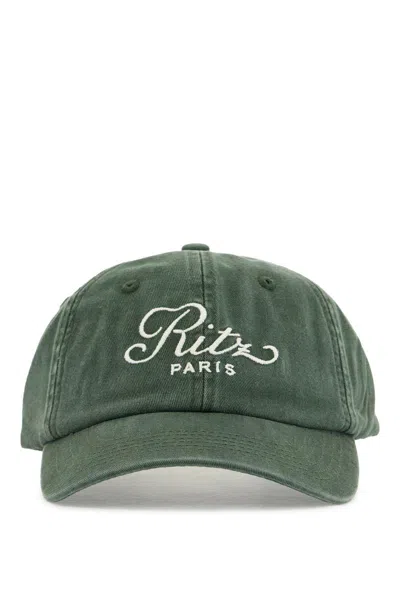 Frame X Ritz Paris Green Baseball Cap With Print On The Front And Logo ...