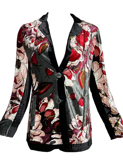 Franco Ferrari Women Tulips Jacket In Charcoal In Grey | ModeSens
