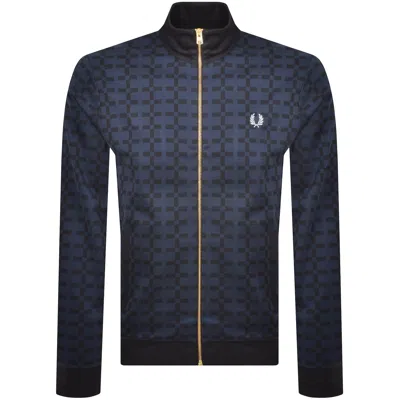 Fred Perry Geometric Track Jacket Navy | ModeSens