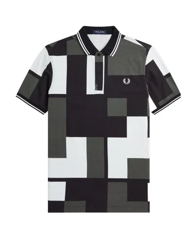 Fred Perry Pixel Printed Polo Shirt In Black | ModeSens