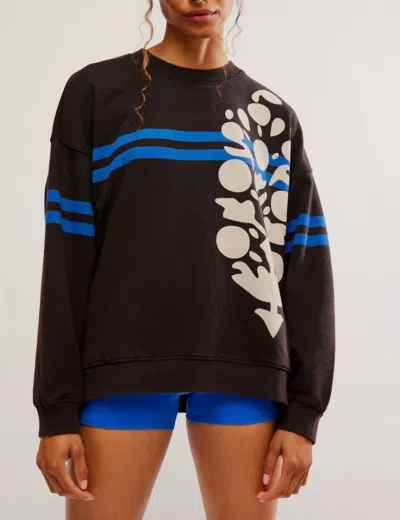 Free People All Star Logo Pullover Sweatshirt In Black & White Combo In ...