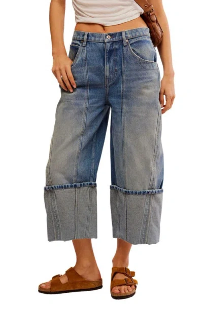 Free People Olsen Distressed Cuffed Crop Barrel Leg Jeans In Daily ...