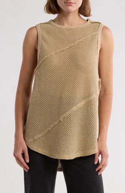Free People Shore Side Open Stitch Muscle Tank In Brown | ModeSens