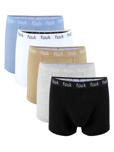 French Connection Men's 5-pack Logo Boxer Briefs Set In Black Multi ...
