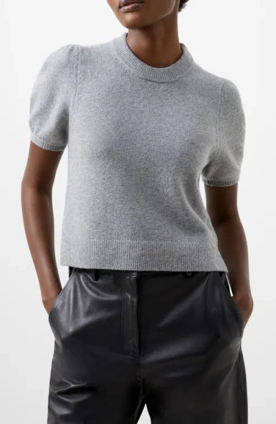 French Connection Vhari Short Sleeve Sweater In Medium Grey Mã©lange ...