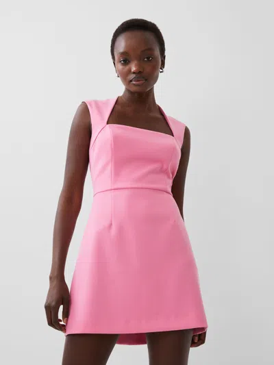 French Connection Whisper Ruth Square Neck Dress Dresses In Pink | ModeSens