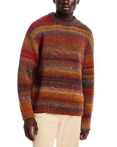 French Connection Ymc Striped Crewneck Sweater In Brown | ModeSens