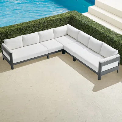 Frontgate Azores 3-pc. Modular Set In Matte Black Aluminum In White ...