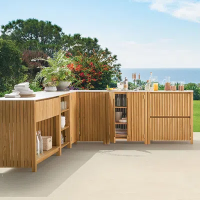 Frontgate Madura Teak Outdoor Kitchen In Brown | ModeSens