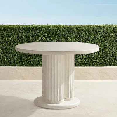 Frontgate Samira Faux-stone Bistro Table In White | ModeSens