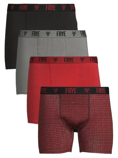 Frye Men's 4-pack Logo Boxer Briefs In Red | ModeSens