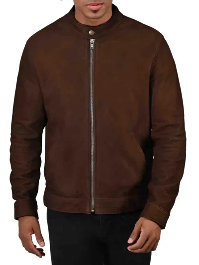 Frye Men's Leather Racer Jacket In Tobacco | ModeSens