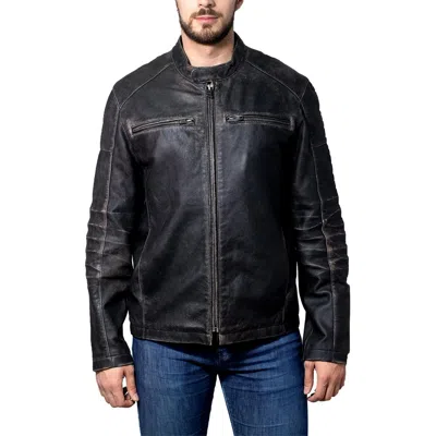 Frye Mens Leather Faded Motorcycle Jacket In Black | ModeSens
