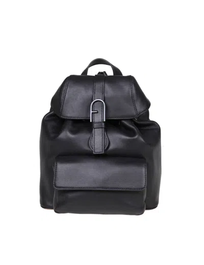 Furla Small Flow Leather Backpack In Black | ModeSens