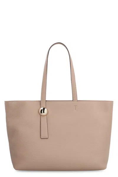 Furla Sfera Grainy Leather Tote In Beige | ModeSens
