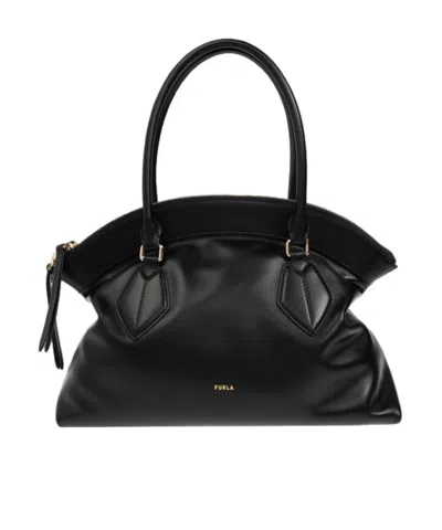 Furla Logo Handbag In Black | ModeSens