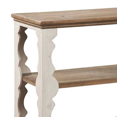 Furnizzeme Traditional Style Console Sofa Table With Scalloped Design ...