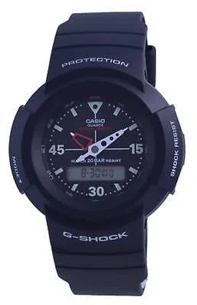 Pre-owned G-shock Casio Analog-digital Alarm Backlight Day/date Aw-500e-1e 200m Mens Watch ...