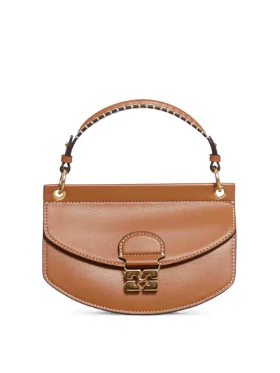 Ganni Apo-g Bag Mini Top Handle In Nude & Neutrals | ModeSens