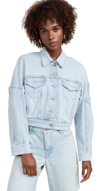 Ganni Tint Denim Bomber Jacket Tint Wash | ModeSens