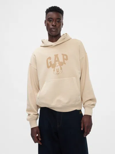 Gap × Disney Mickey Mouse Logo Hoodie In Bedrock Beige | ModeSens