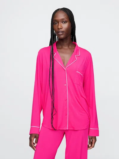 Gap Modal Pajama Shirt In Super Neon Pink | ModeSens