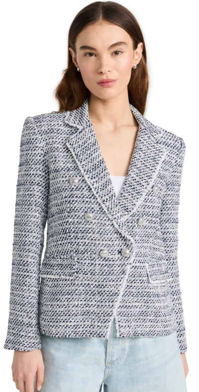 Generation Love Eliza Tweed Blazer White/indigo | ModeSens
