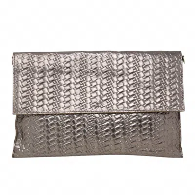 German Fuentes Women's Leather Cluth Crossbody Bag In Bronze In Silver ...
