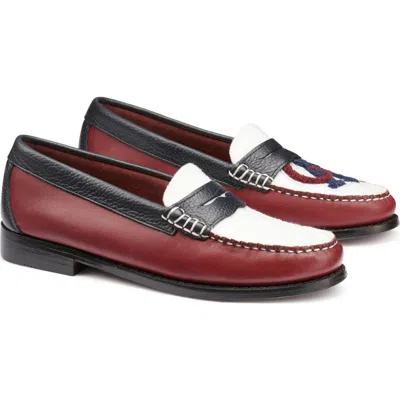 G.h.bass Whitney Letterman Weejuns® Penny Loafer In Wine/navy | ModeSens