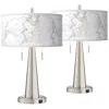 Giclee Glow Marble Glow Vicki Brushed Nickel Usb Table Lamps Set Of 2 ...