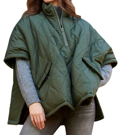 Giftcraft Quilted Poncho In Forest Green | ModeSens