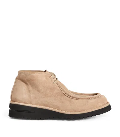Giorgio Armani Goat Skin Ankle Boots In Beige | ModeSens