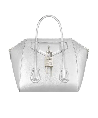 Givenchy Antigona Lock Box Mini Shoulder Bag In Gray | ModeSens