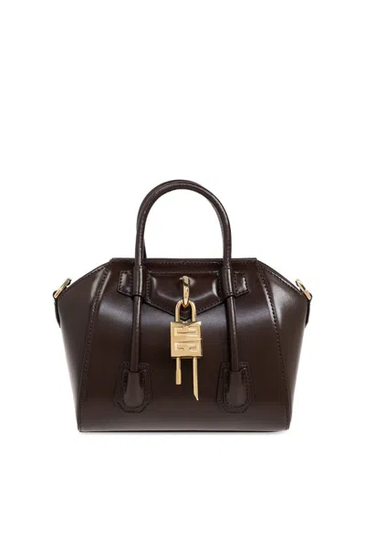 Givenchy Antigona Toy Lock Top Handle Bag In Brown | ModeSens