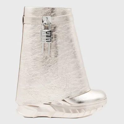 Givenchy Dusty Golden Leather Shark Lock Biker Boots | ModeSens