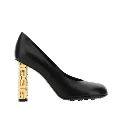 Givenchy Logo Heel Leather Pumps Women In Black | ModeSens