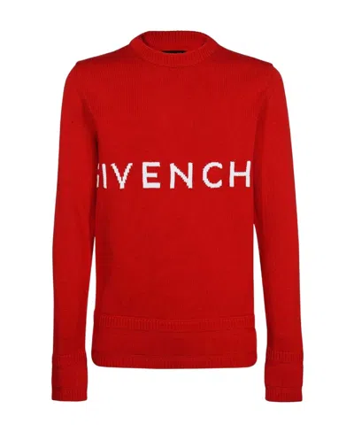 Givenchy Logo Knitted Pullover In Red | ModeSens