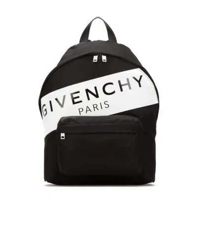 Givenchy Logo Stripe Backpack In Black | ModeSens