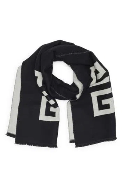 Givenchy Split Monogram Wool Oblong Scarf In Black White | ModeSens