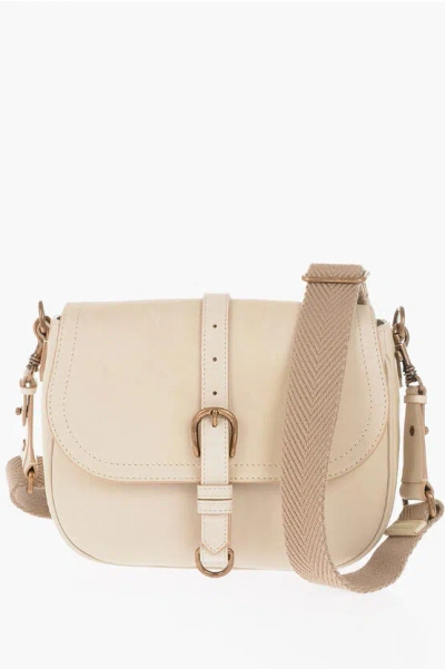 Golden Goose Buckled Leather Crossbody Bag In Beige | ModeSens