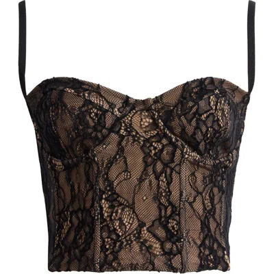 Good American Lace Underwire Bustier Top In Black001 | ModeSens