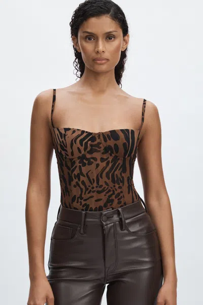Good American Multi Mesh Bustier Bodysuit | ModeSens
