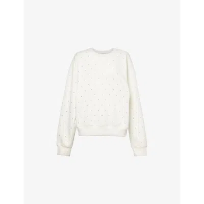 Good American Womens Crystal-embellished Crewneck Cotton-jersey ...
